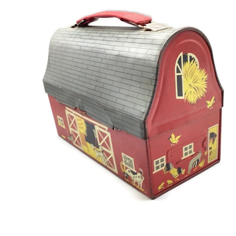Vintage Farm Barn Lunch Box - Etsy