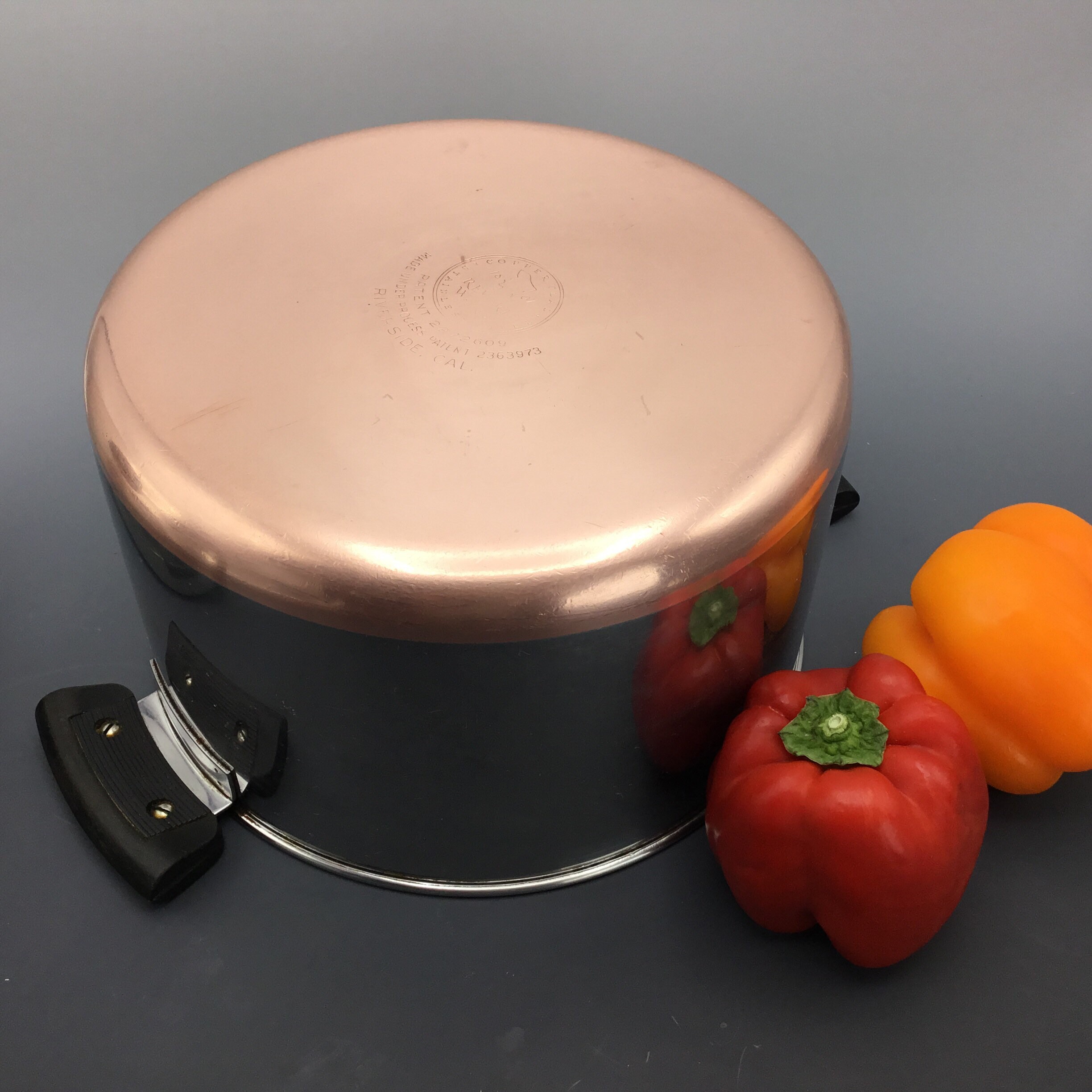 6 Quart Pre-1968 Revere Ware Stockpot Double Circle Logo Riverside CA ...