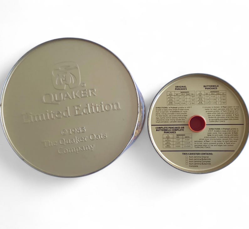 1983 Quaker Limited Edition Collectible Aunt Jemima Pancake Mix Tin - Etsy
