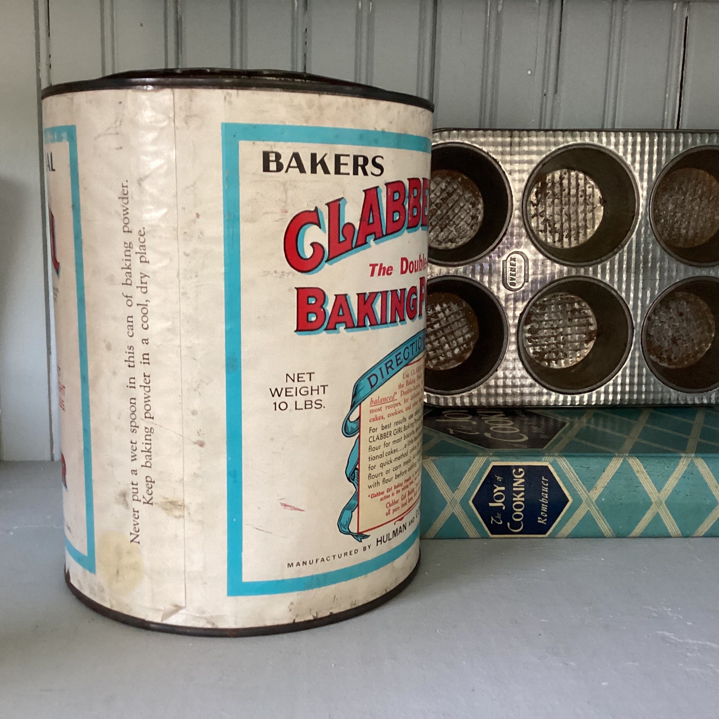 Extra Large Vintage Clabber Girl Baking Powder Tin Gallon Size 10 Pound ...