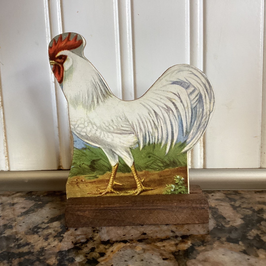 Vintage Farm Animal Stand-up * Whitman Lithograph Graphic Toy * Rooster ...