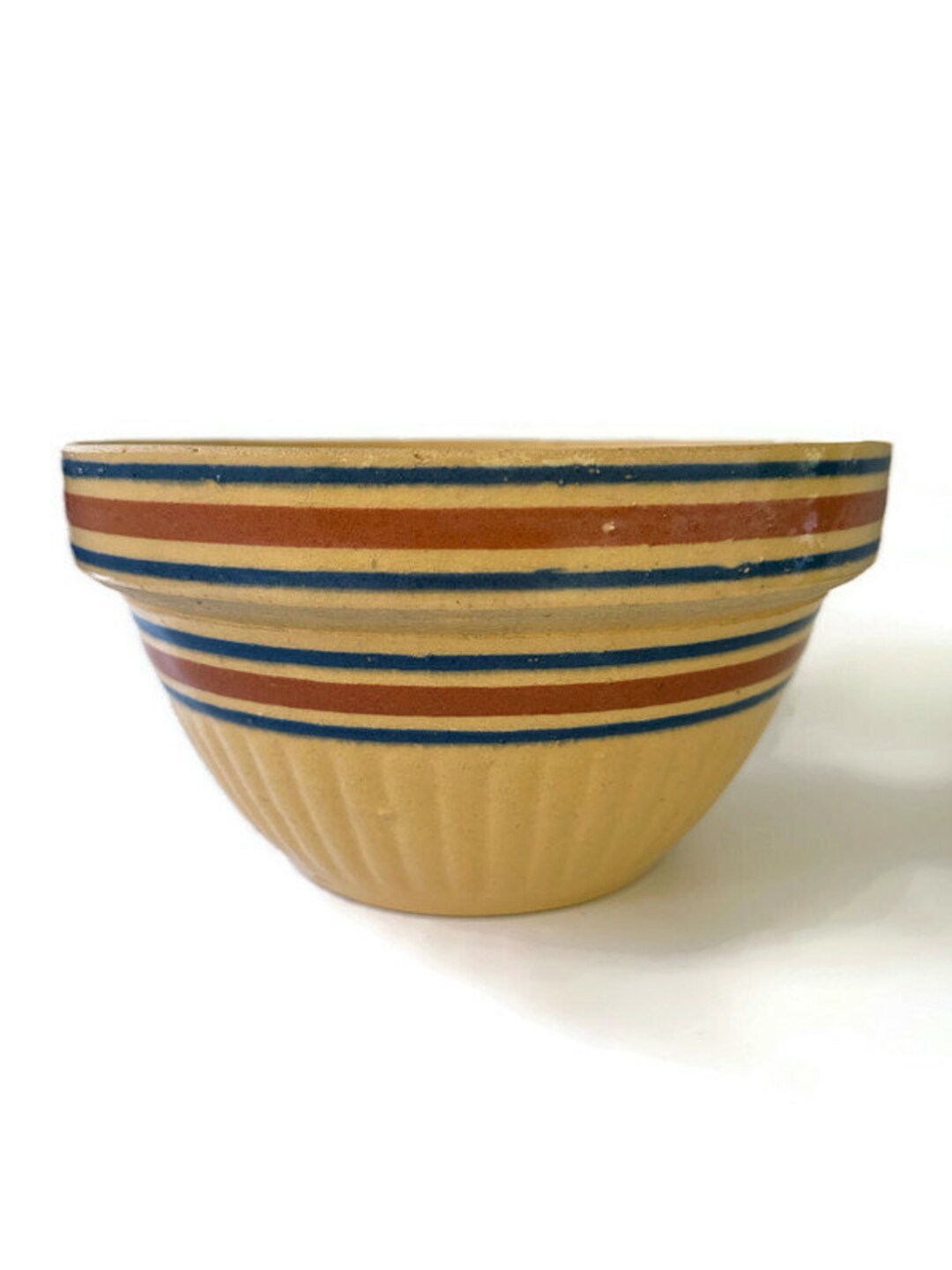 Vintage Yellow Ware Ceramic Mixing Bowl - Etsy