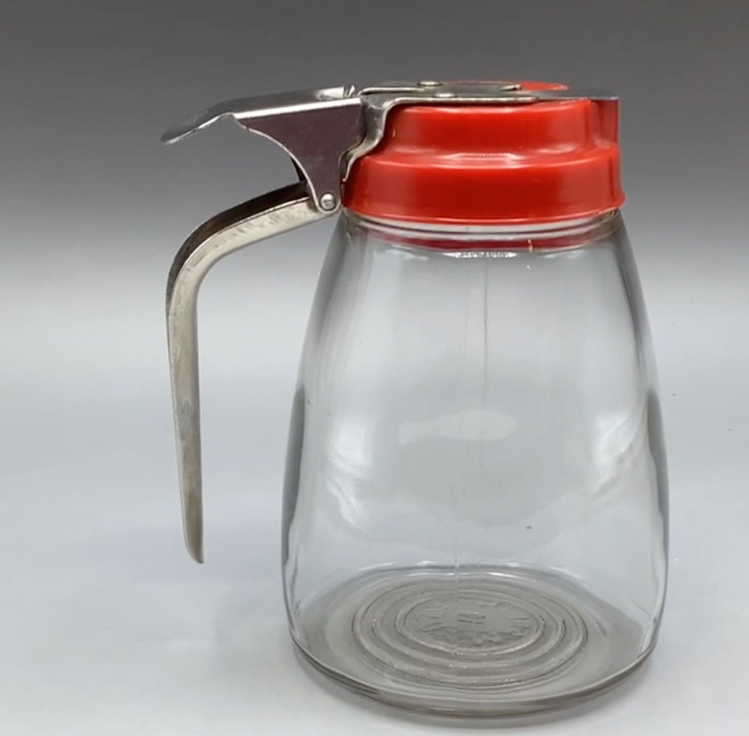 Vintage Red Syrup Dispenser - Etsy