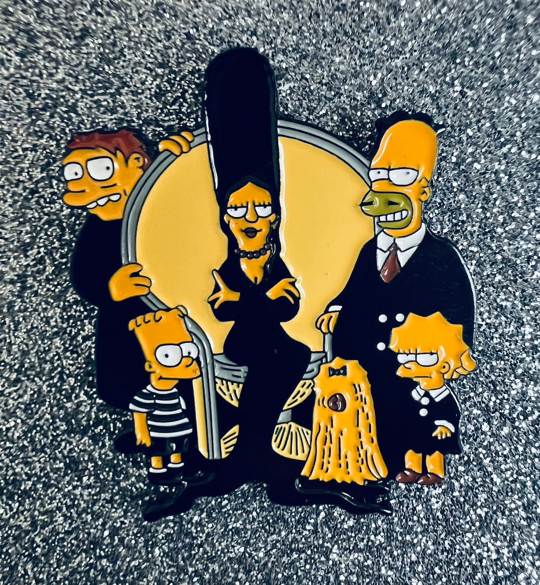 Simpsons Addams Family Mashup Halloween Pin Treehouse of Horror - Etsy