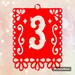 3 Papel Picado Acrylic Number 4.5x5.5 Inches, Individual Number, Party ...
