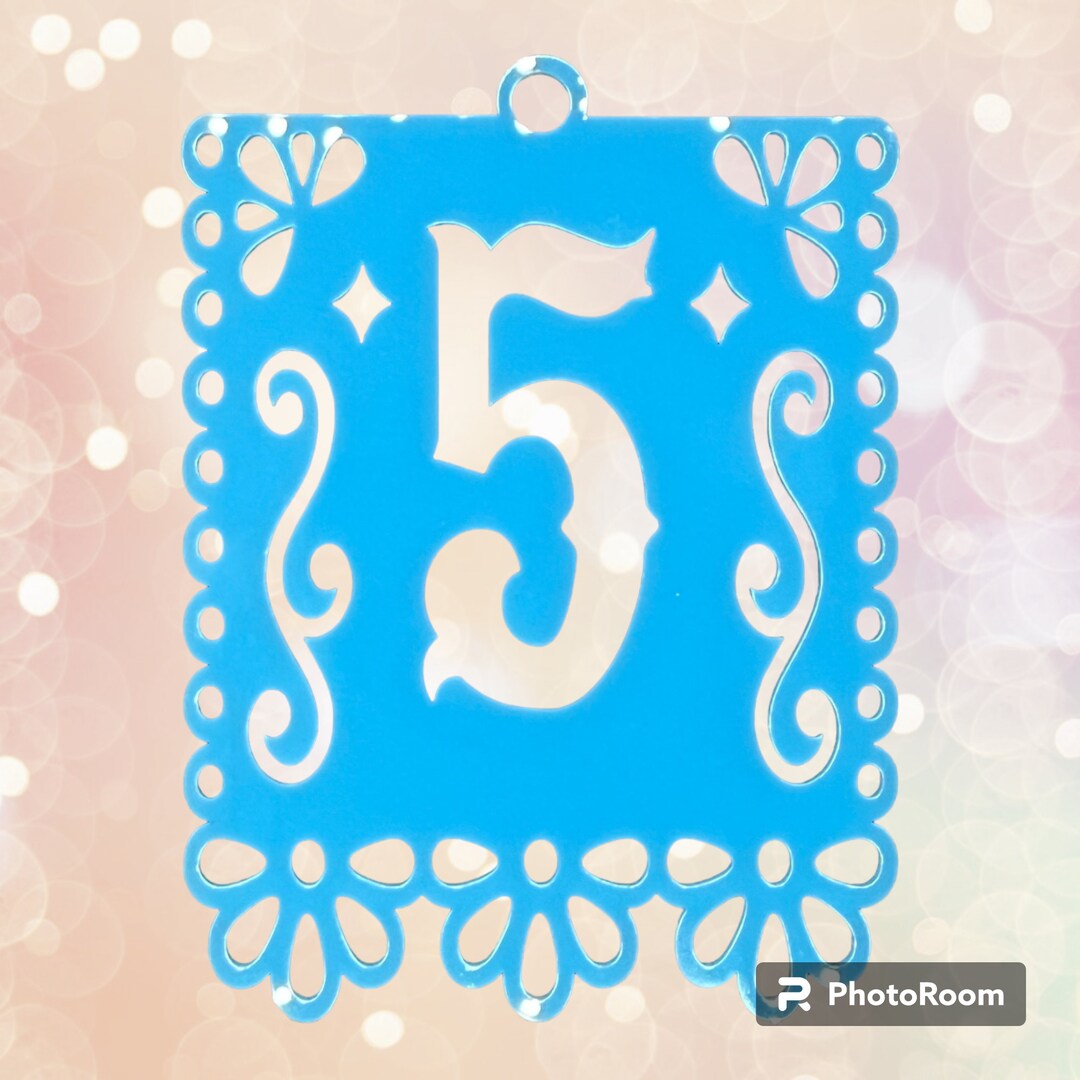 5 Papel Picado Acrylic Number 4.5x5.5 Inches, Individual Number, Party ...