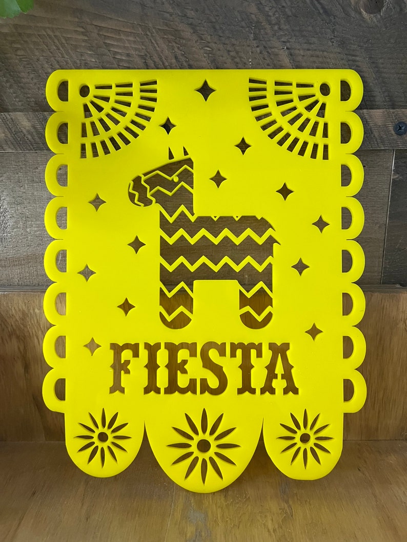 Fiesta Piñata Acrylic Papel Picado Sign. Fiesta Sign. Party - Etsy