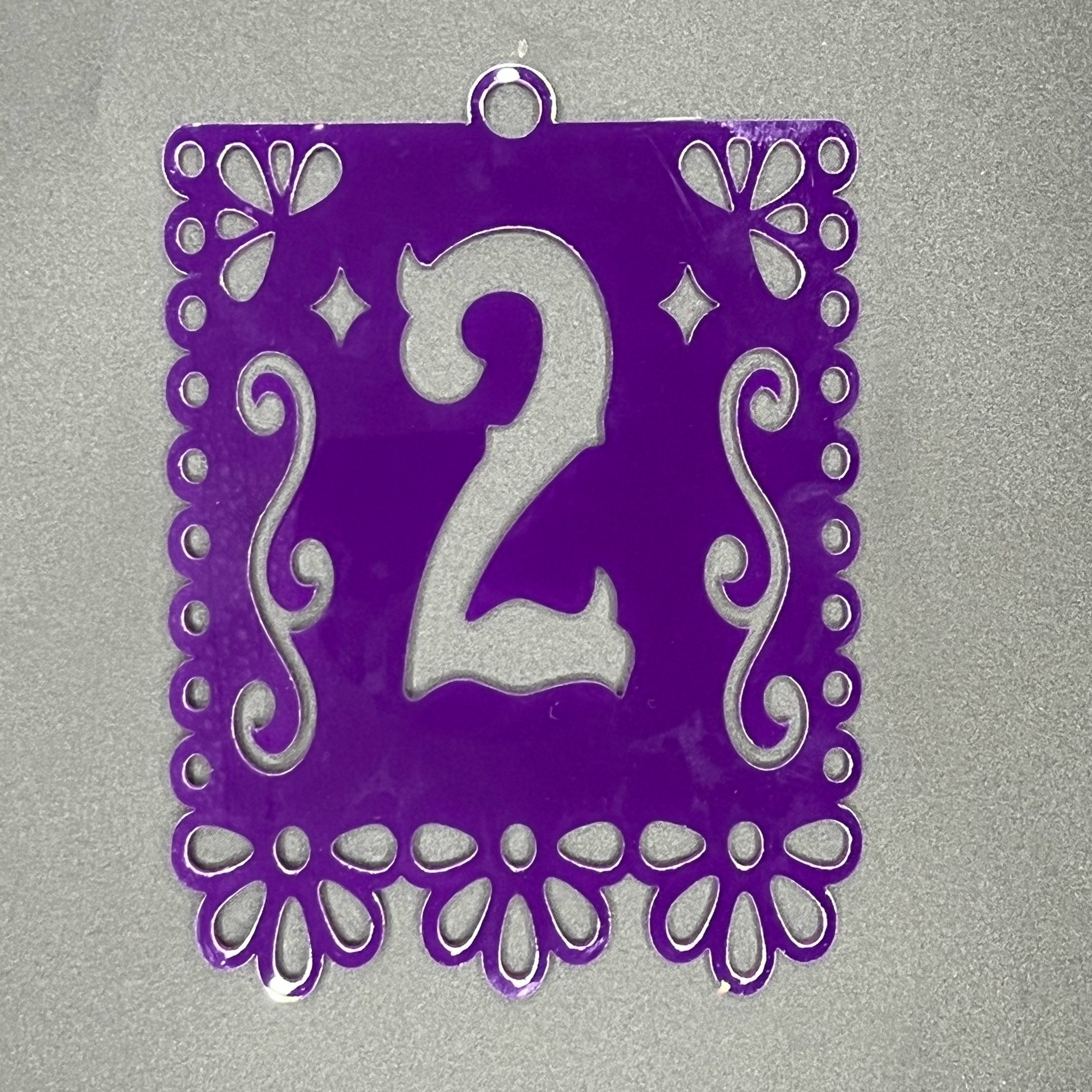 2 Papel Picado Acrylic Number 4.5x5.5 Inches, Individual Number, Party ...