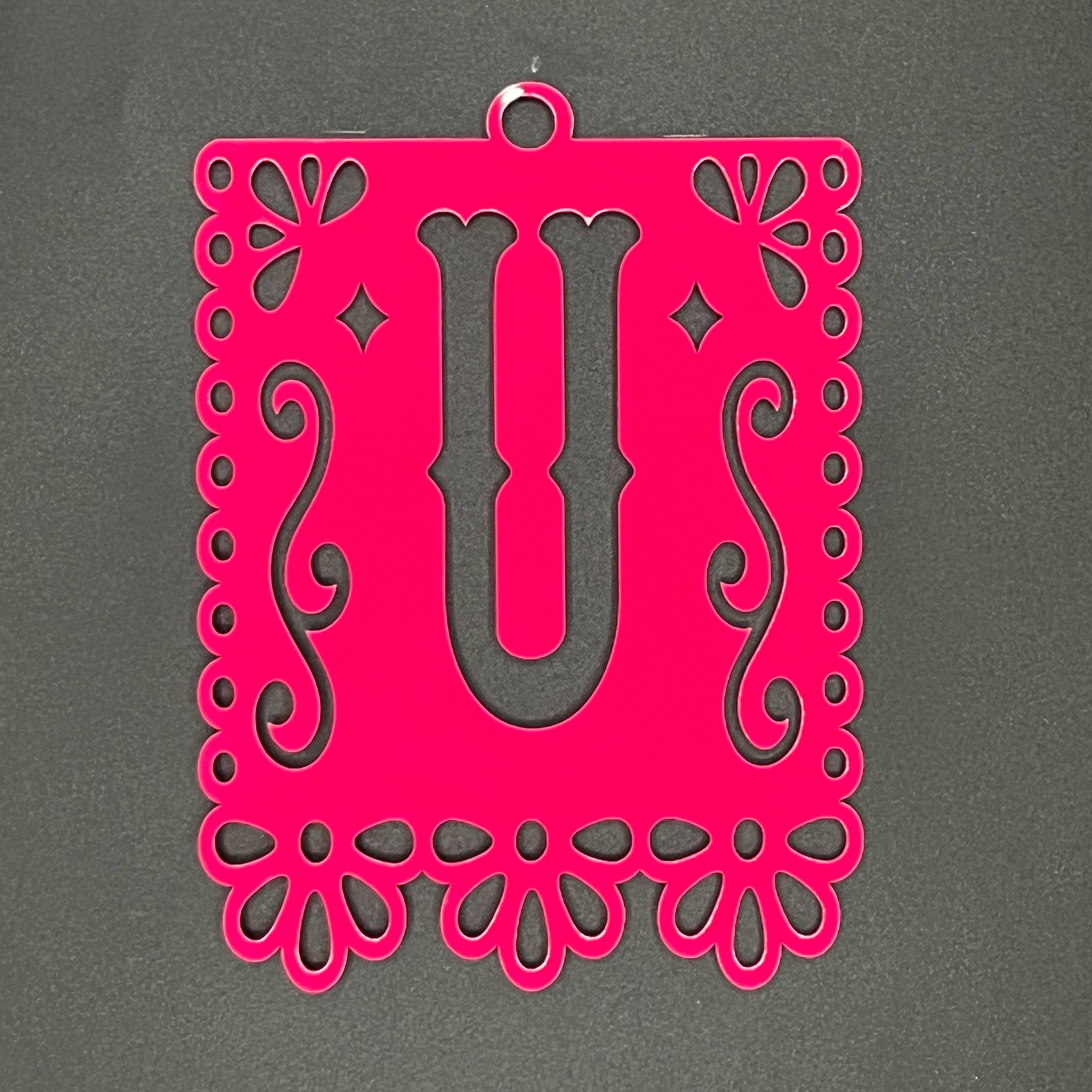 U Papel Picado Acrylic Letter 4.5x5.5 Inches, Individual Letter, Use to ...