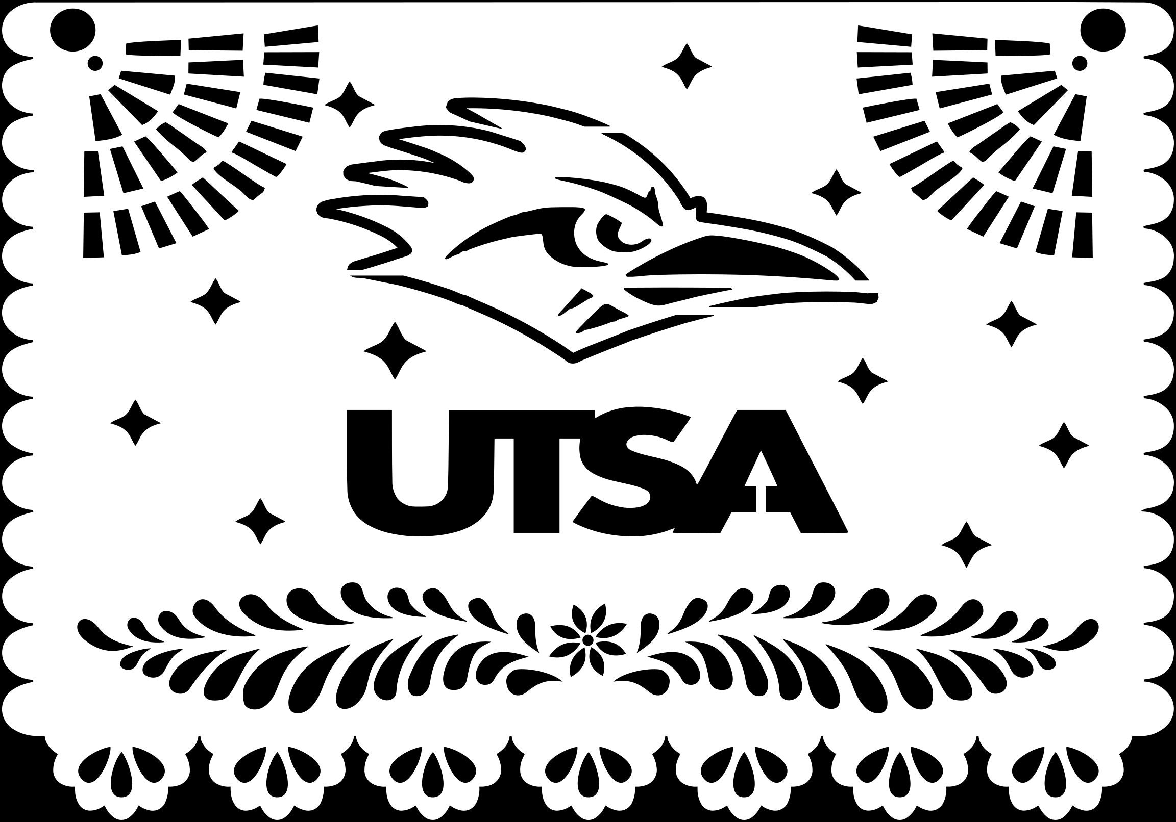 UTSA Roadrunner Papel Picado Sign, Mexican Template, Mexican College ...