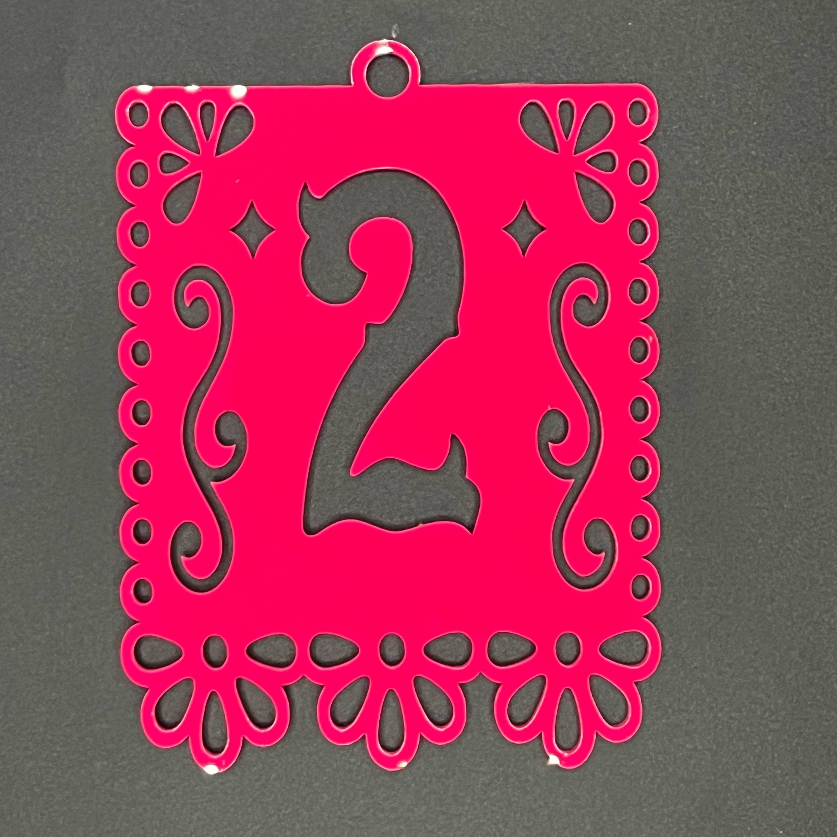 2 Papel Picado Acrylic Number 4.5x5.5 Inches, Individual Number, Party ...