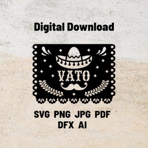 VATO Papel Picado – Chicano Culture Fiesta Decor (digital Download) - Etsy