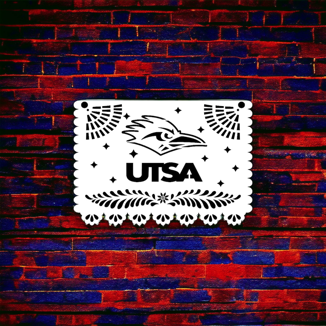 UTSA Roadrunner Papel Picado Sign, Mexican Template, Mexican College ...