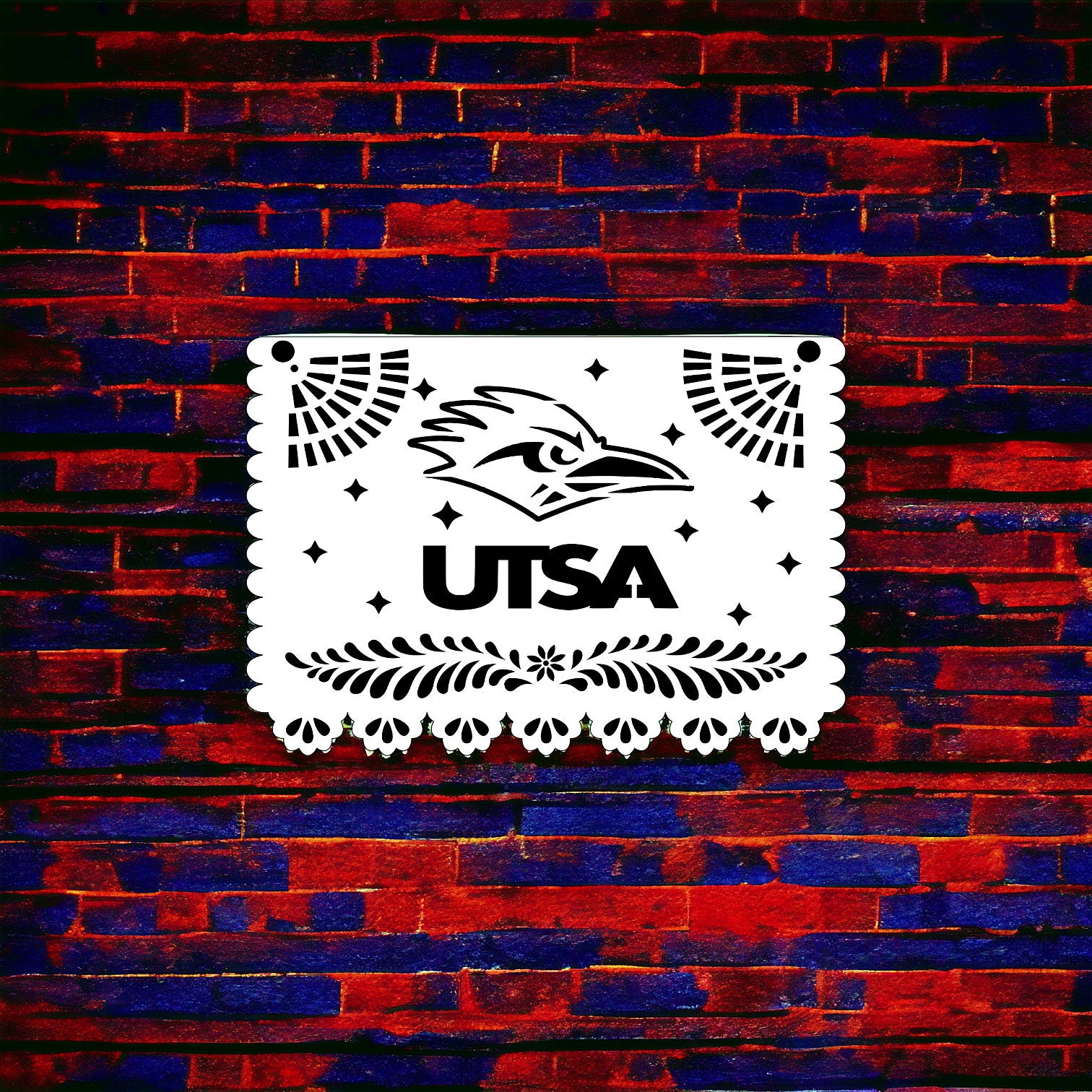 UTSA Roadrunner Papel Picado Sign, Mexican Template, Mexican College ...