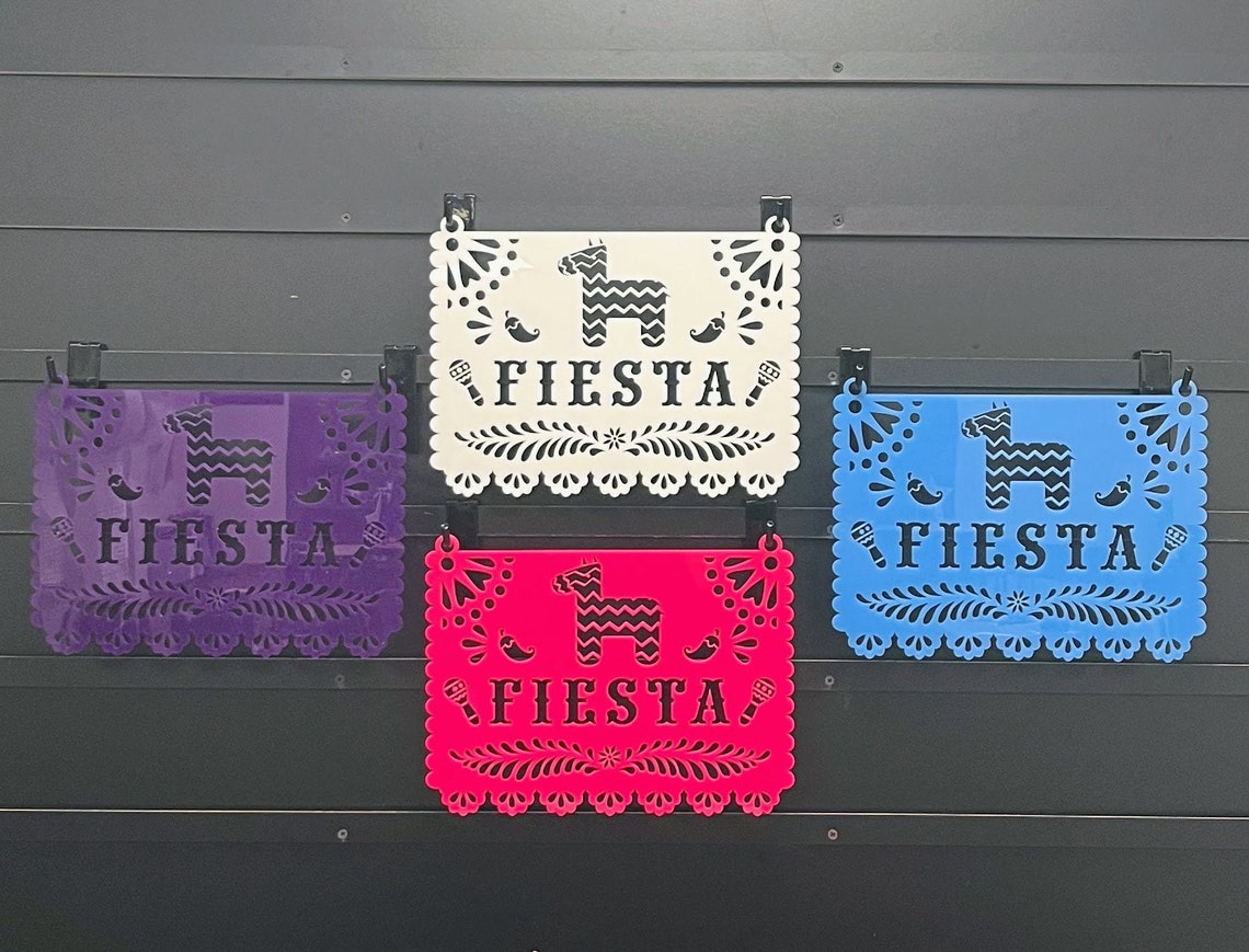 Fiesta Pinata Sign SVG Papel Picado Mexican Flag Template - Etsy