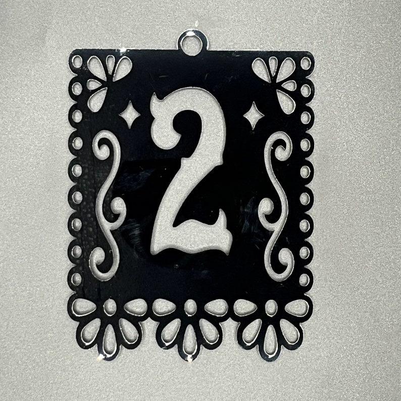 2 Papel Picado Acrylic Number 4.5x5.5 Inches, Individual Number, Party ...