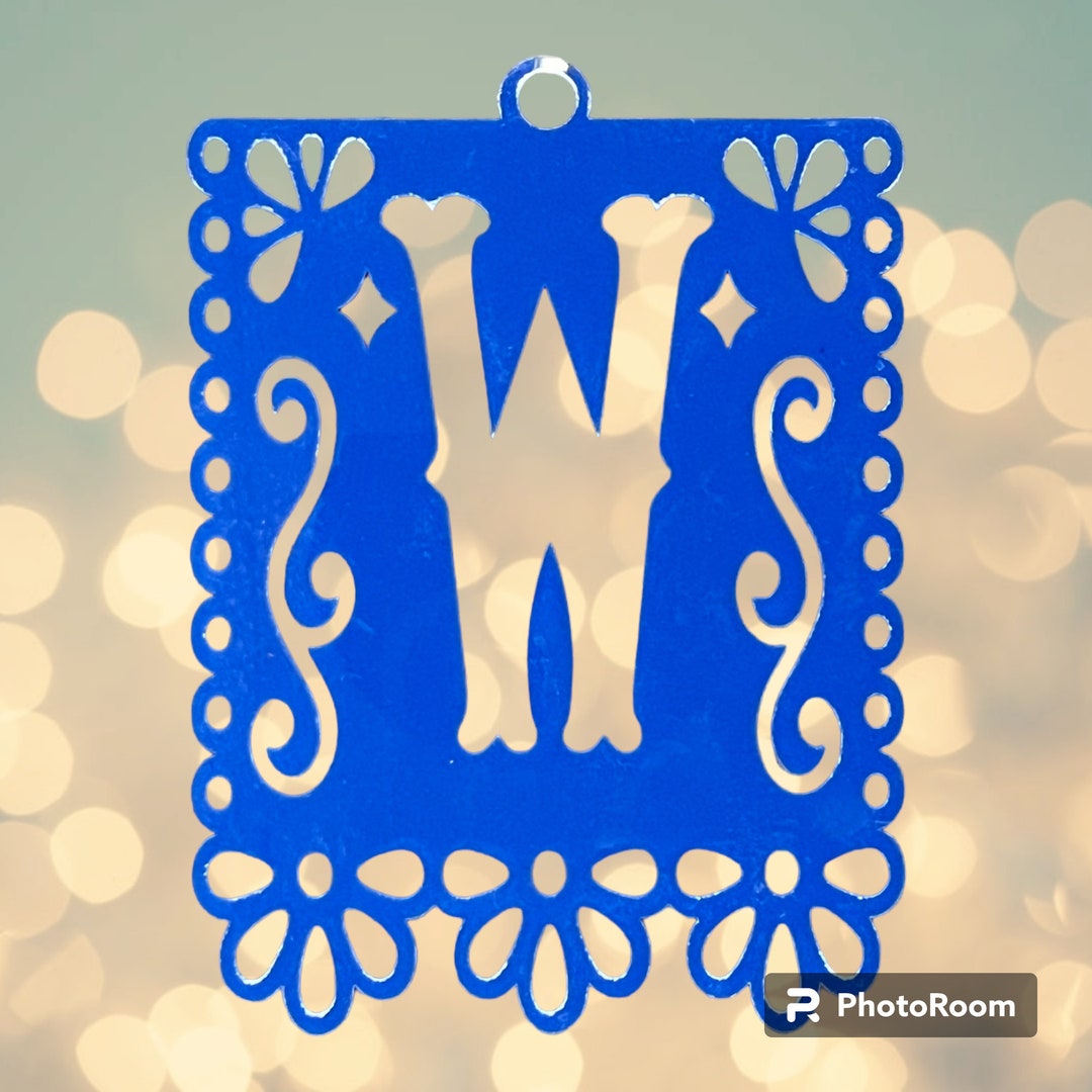 W Papel Picado Acrylic Letter 4.5x5.5 Inches, Individual Letter, Use to ...