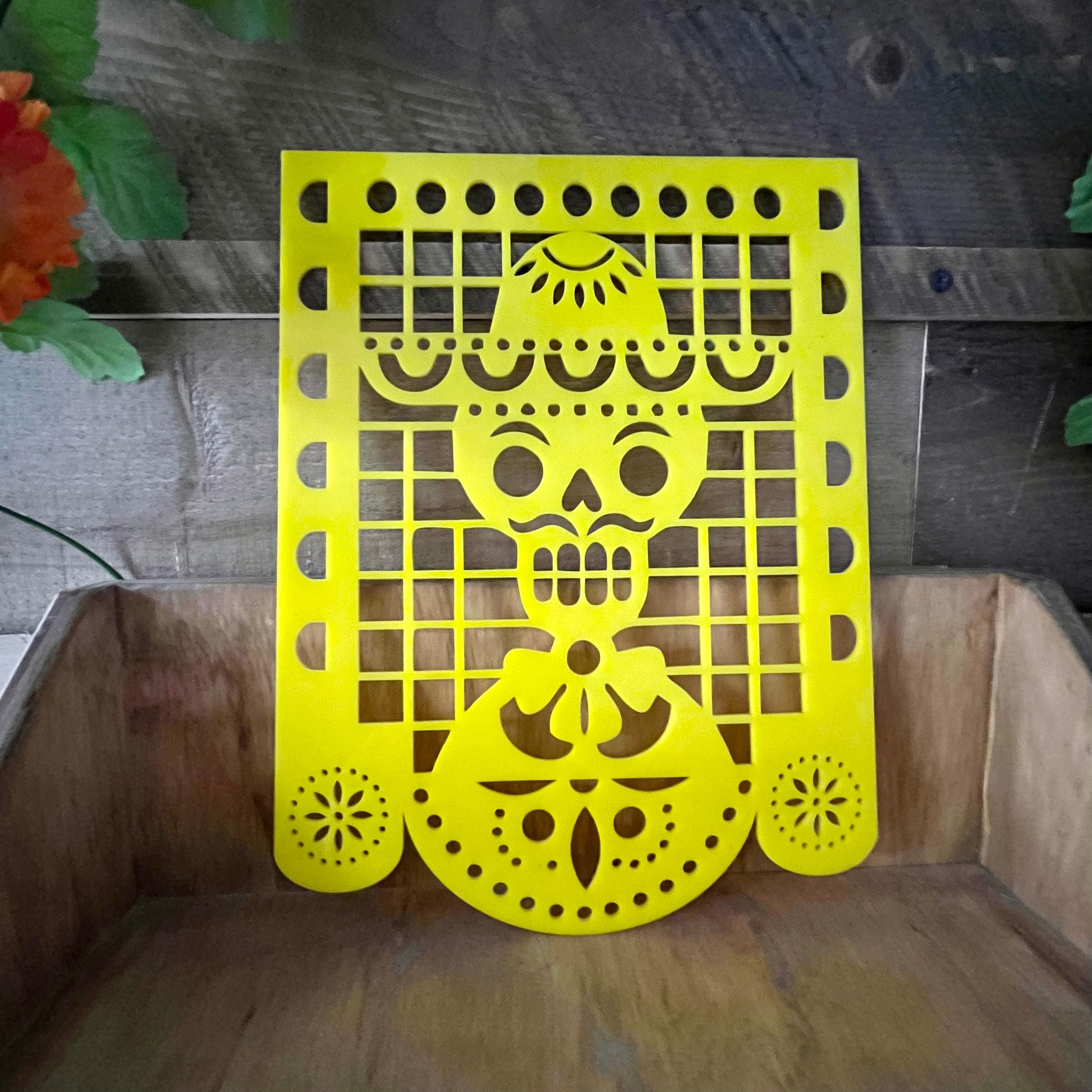 Mr. Skeleton Acrylic Papel Picado Sign. Dia De Los Muertos Sign. Fiesta ...