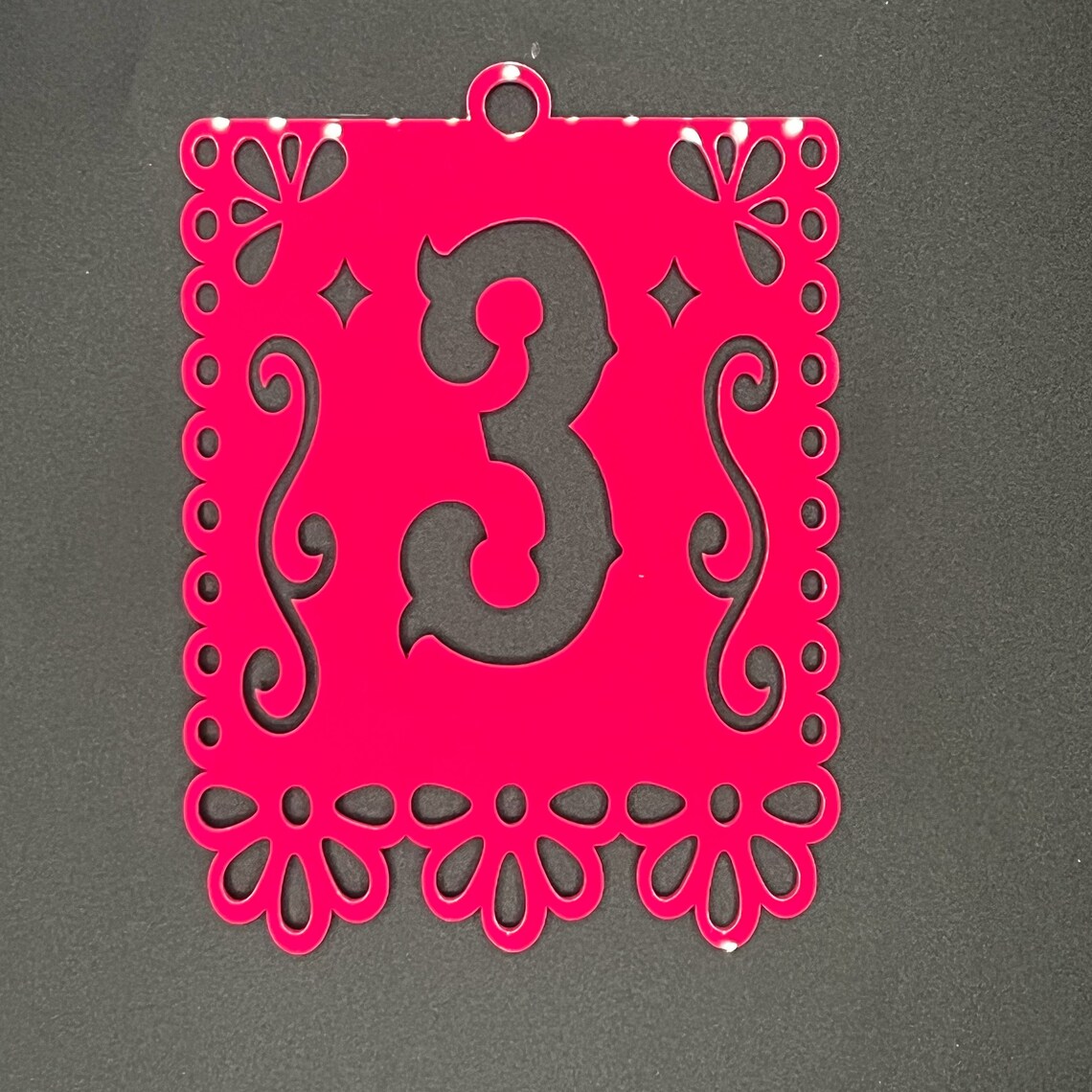 3 Papel Picado Acrylic Number 4.5x5.5 Inches, Individual Number, Party ...