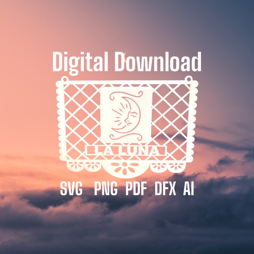 Loteria La Luna Mexican Papel Picado Sign Digital Template - Etsy