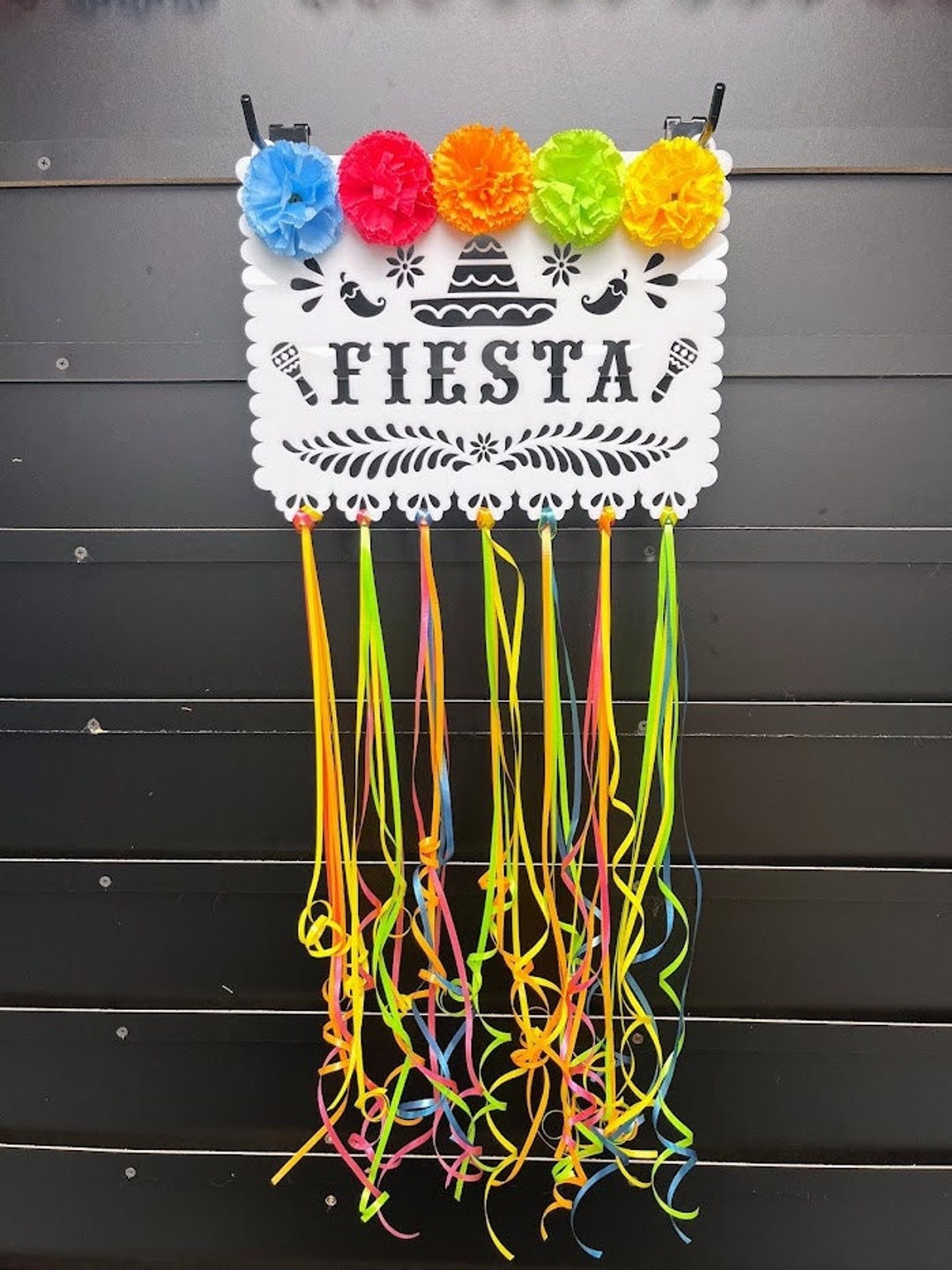 FIESTA Papel Picado Acrylic Sign. Decorated With Colorful - Etsy