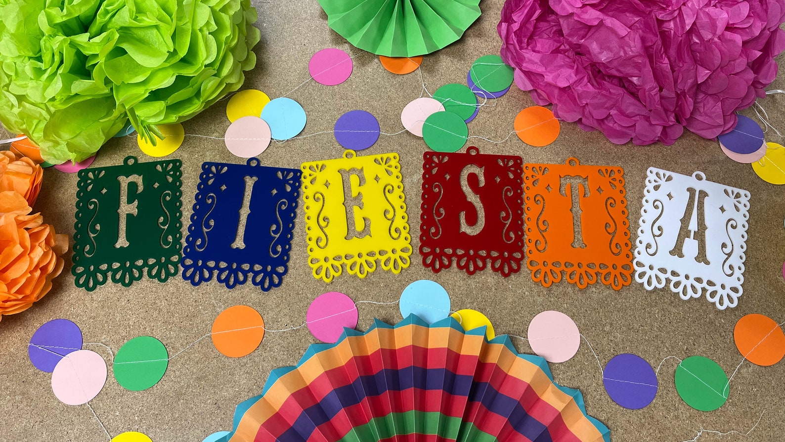 A Papel Picado Acrylic Letter 4.5x5.5 Inches, Individual Letter, Use to ...