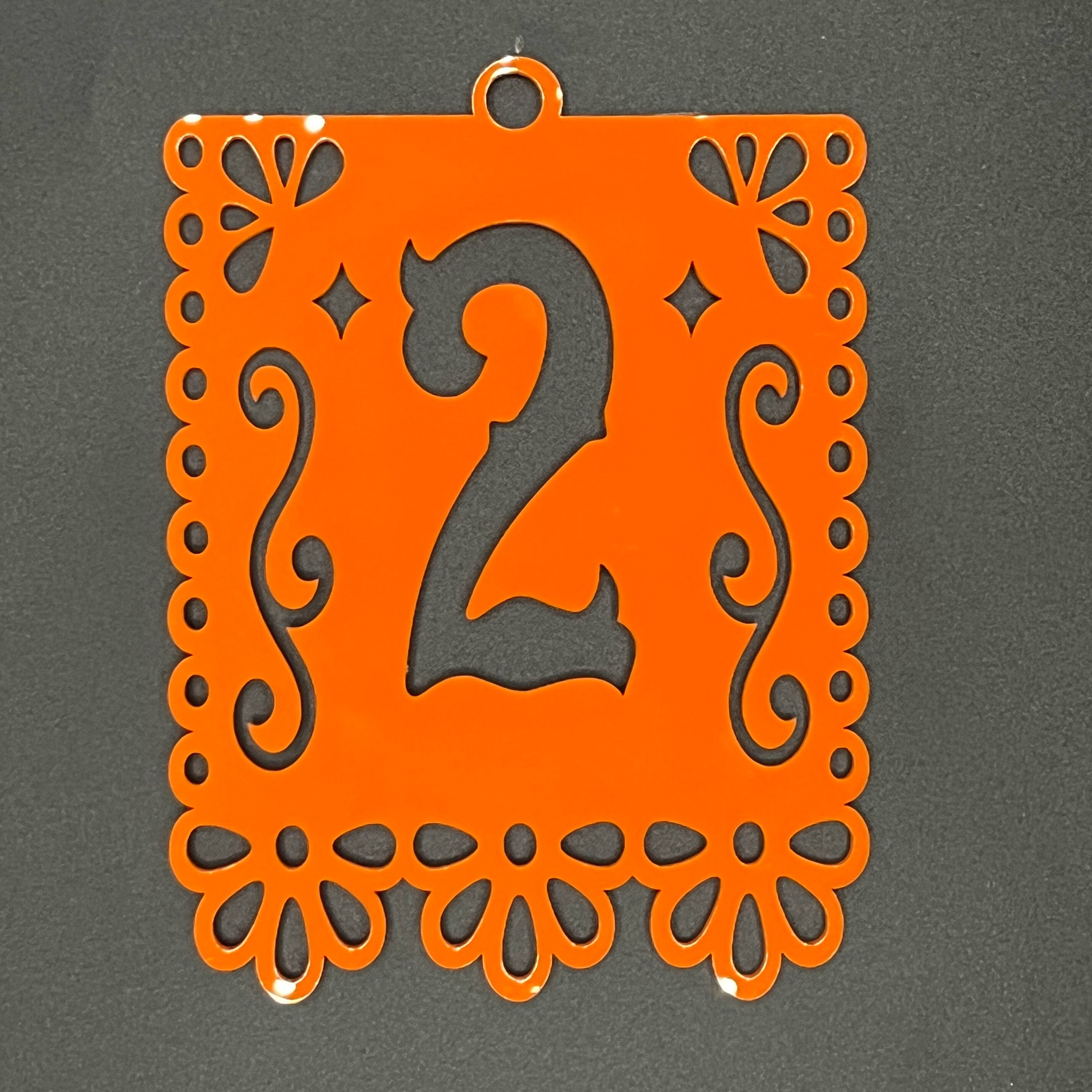2 Papel Picado Acrylic Number 4.5x5.5 Inches, Individual Number, Party ...