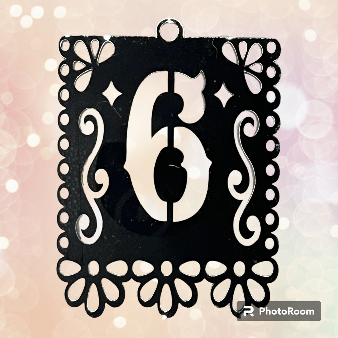 6 Papel Picado Acrylic Number 4.5x5.5 Inches, Individual Number, Party ...