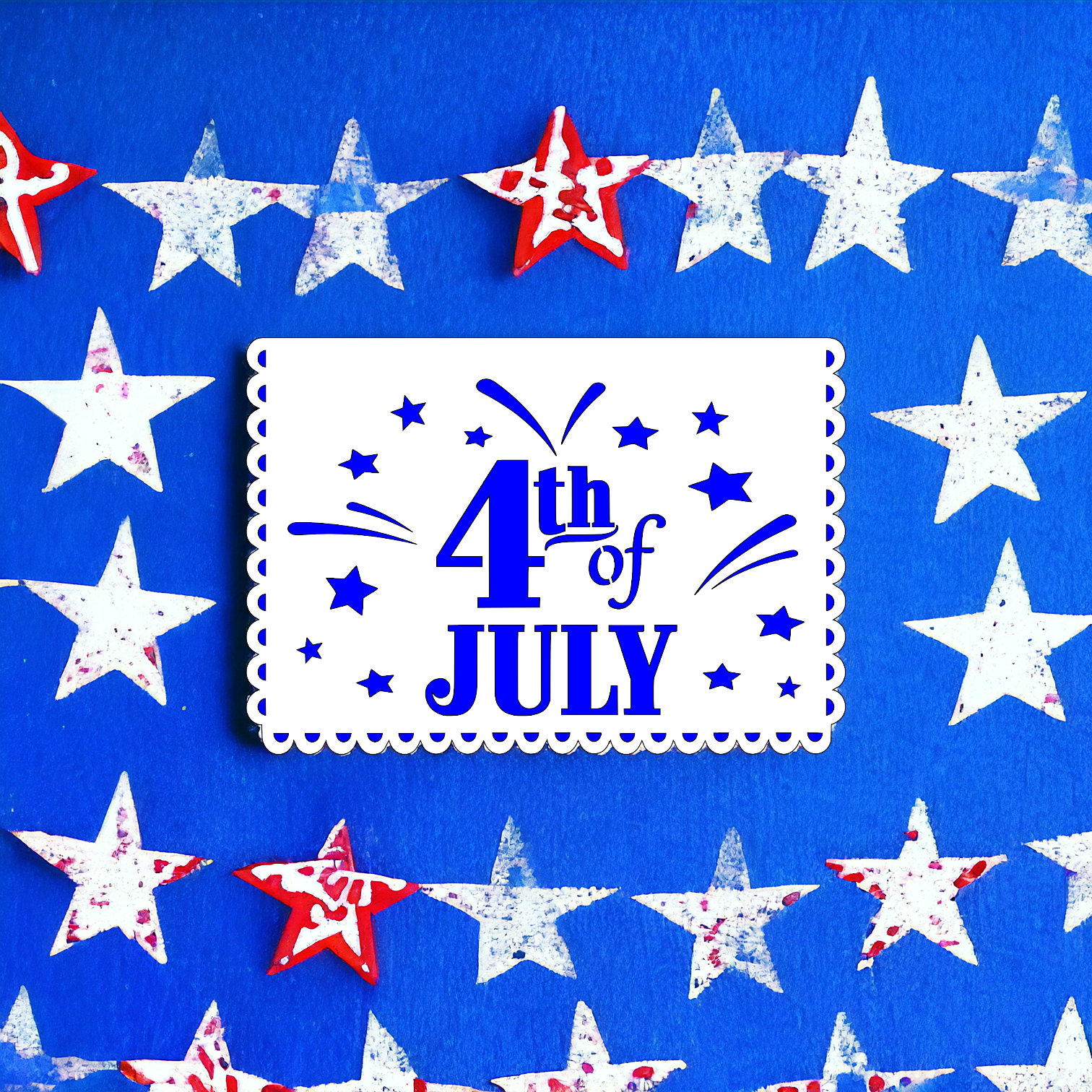 4th of July Mexican Papel Picado Sign, Patriotic Template, Fiesta ...