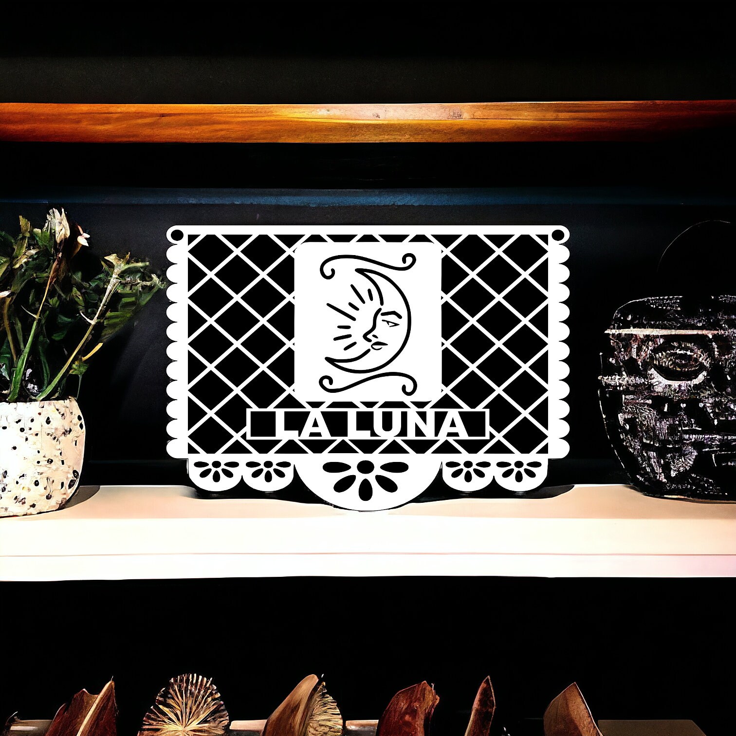 Loteria La Luna, Mexican Papel Picado Sign, Digital Template, Fiesta ...