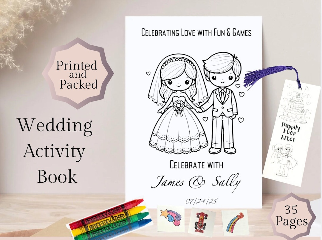 Kids Wedding Activity Book, Personalized Kids Wedding Kit, Activity ...