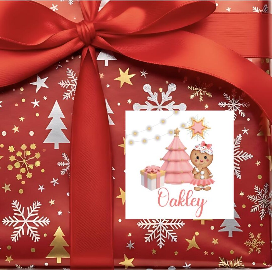 Personalized Gingerbread Gift Tags, 20 Holiday Stickers per Sheet ...