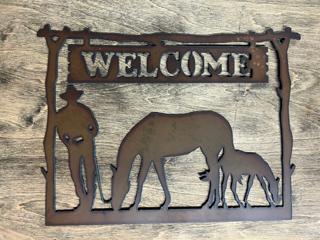 Cowboy Welcome Sign - Etsy