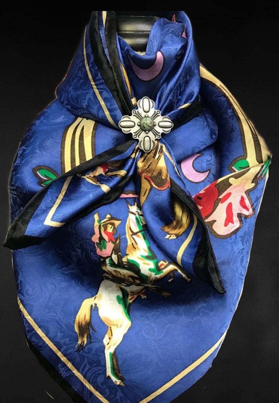 Silk Scarf Wild Rags Blue Cowgirls - Etsy