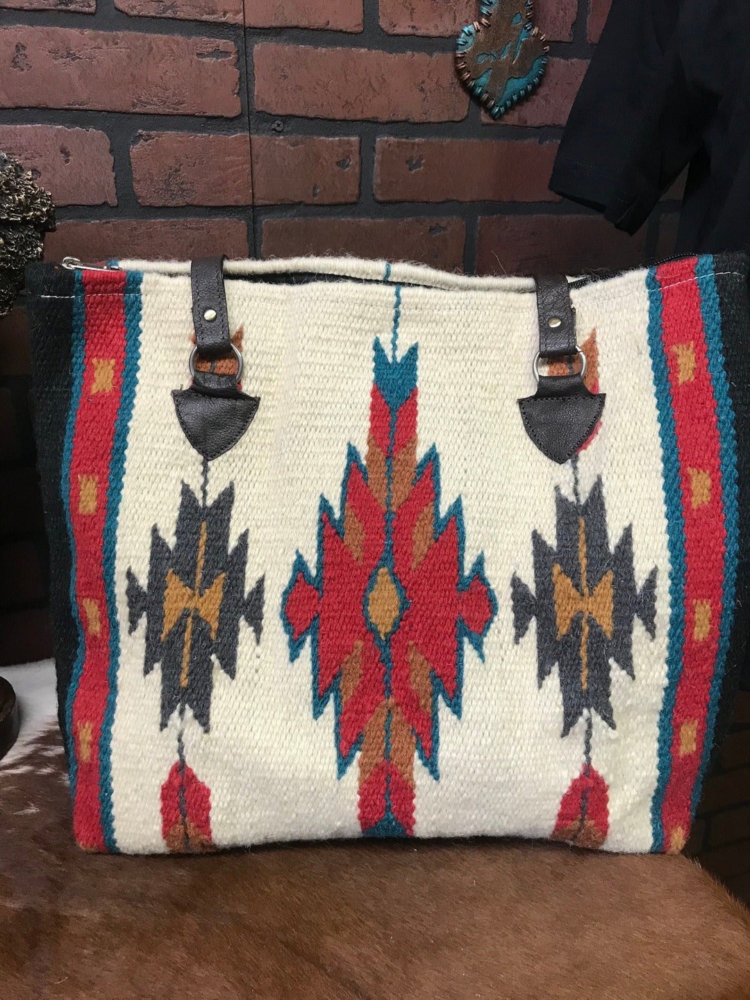 Woven Saddle Blanket Tote Bag the Laramie - Etsy