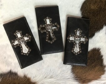 Cross Leather Wallet | Etsy