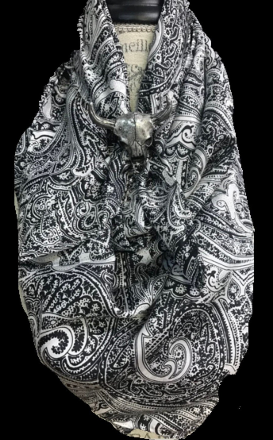 Silk Scarf Wild Rags Black & White Paisley - Etsy