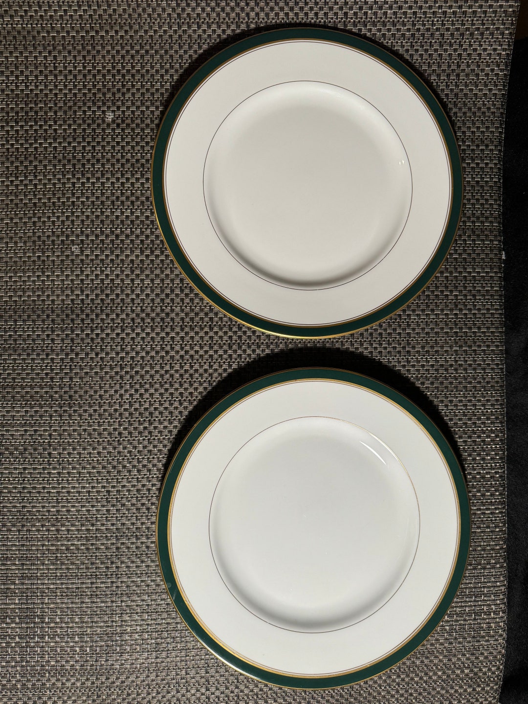 2 ROYAL WORCESTER Howard Leather Green Dinner Plates or Set of 5 SPODE ...