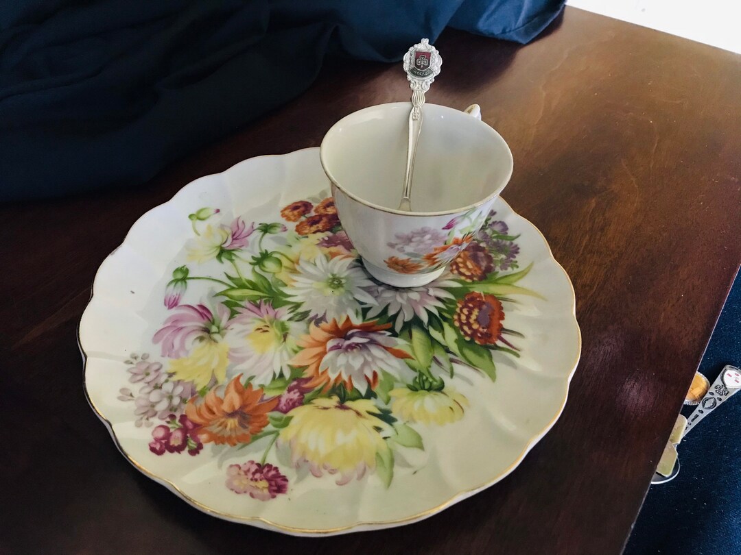 Set of 7 Beautiful Spring Flower Tea Cup With Snack Plate,made in Japan ...