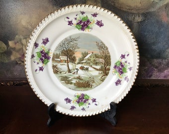 Currier and Ives Winter Scene Plates Set of 4 - Etsy