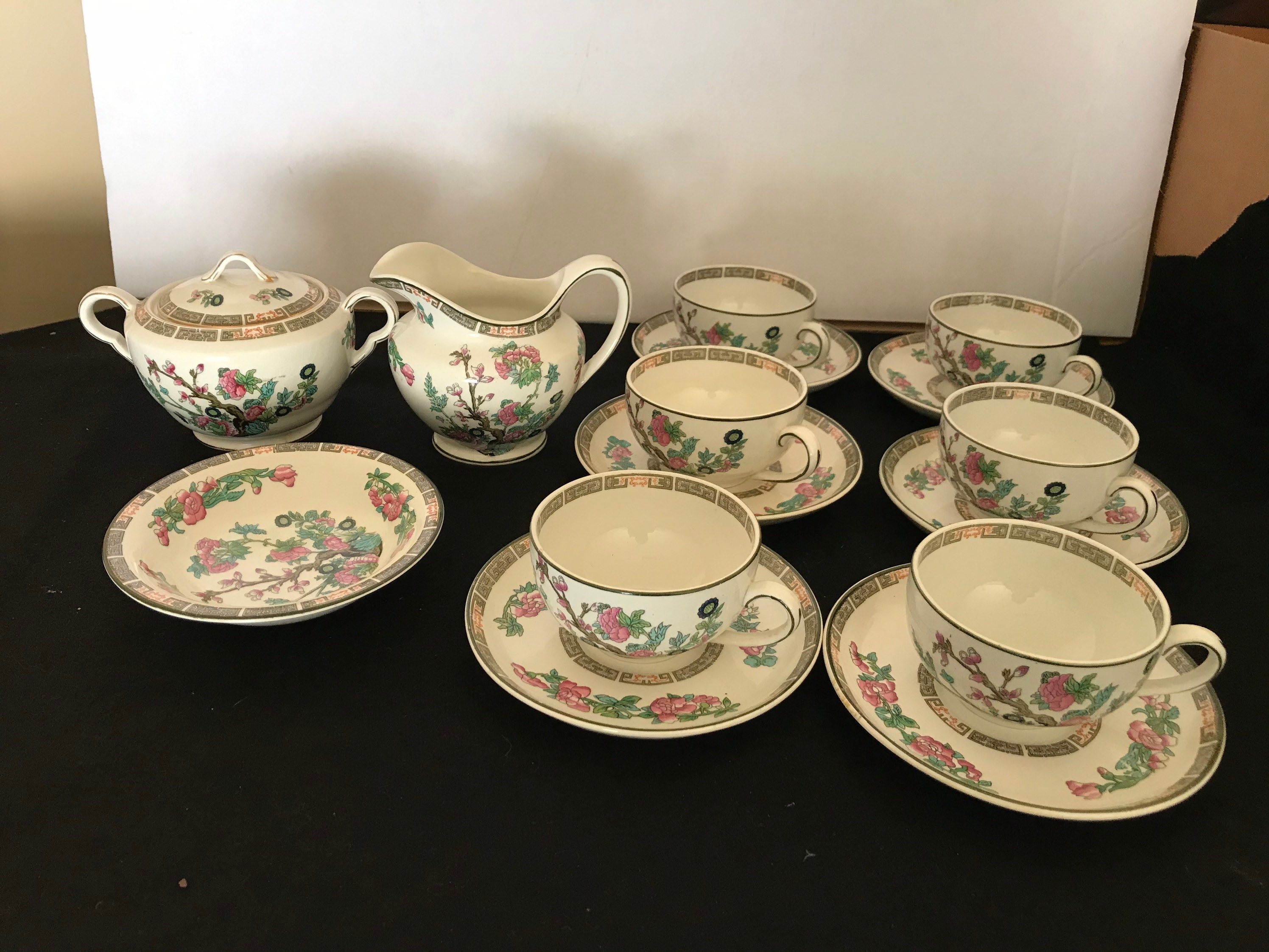 1945 Vintage John Maddock & Sons Vitreous Indian Tree Tea Sets6, and ...