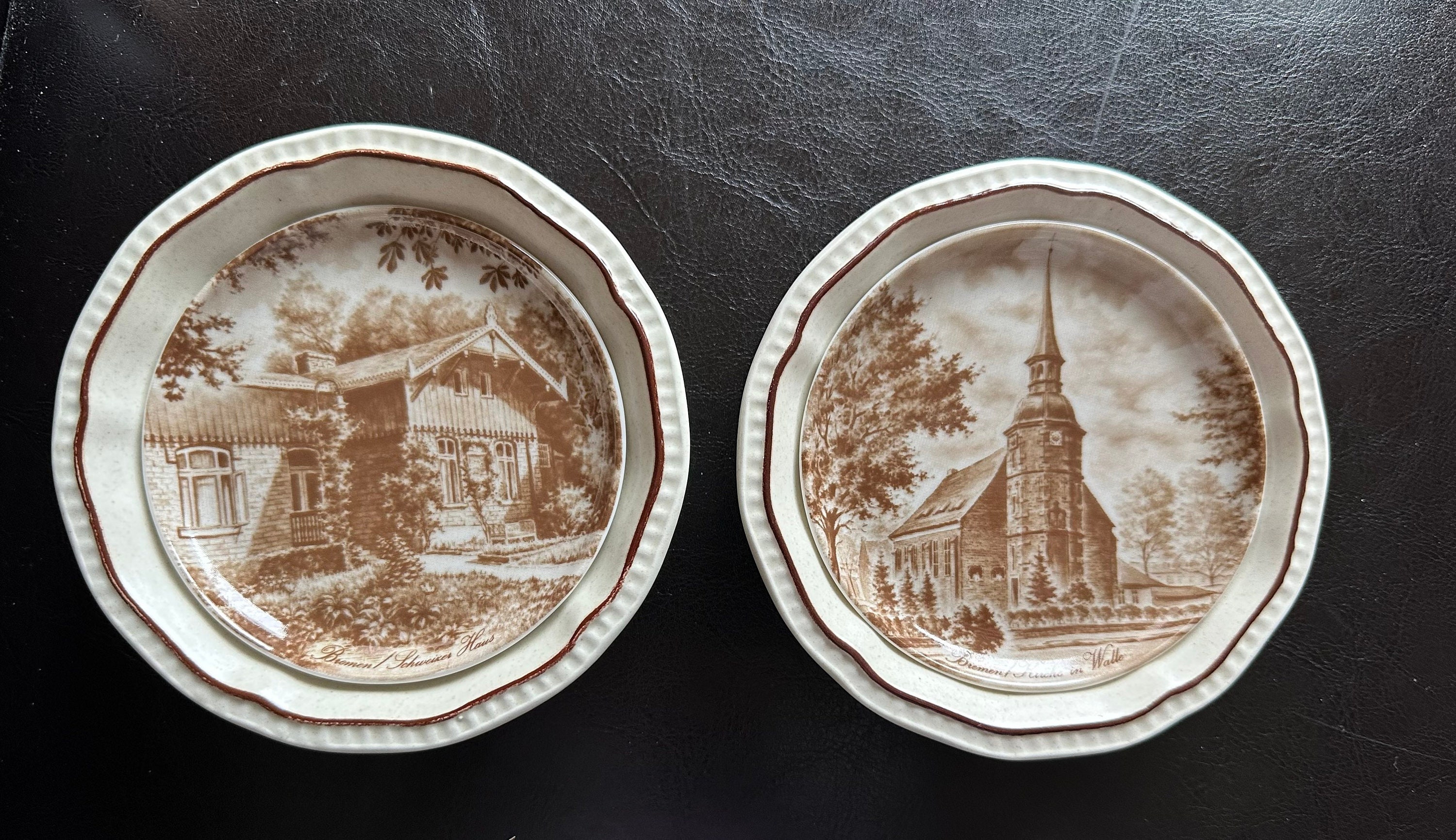 Vintage 2 Kaiser West Germany Plates With Motif Bremen/kirche Waller ...
