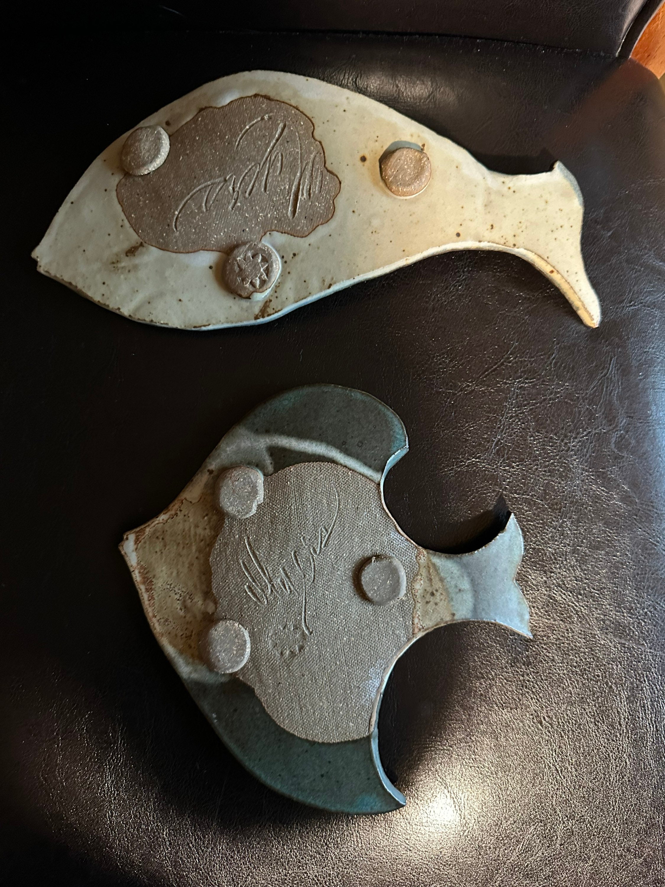 Pair of Beautiful TROPICAL Fish Shaped Ceramic Plates, Can Be Used ...