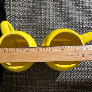 Pair of Vintage Yellow Smiley Face Pottery Mug, Mint Condition With Labels on the Bottom. - Etsy
