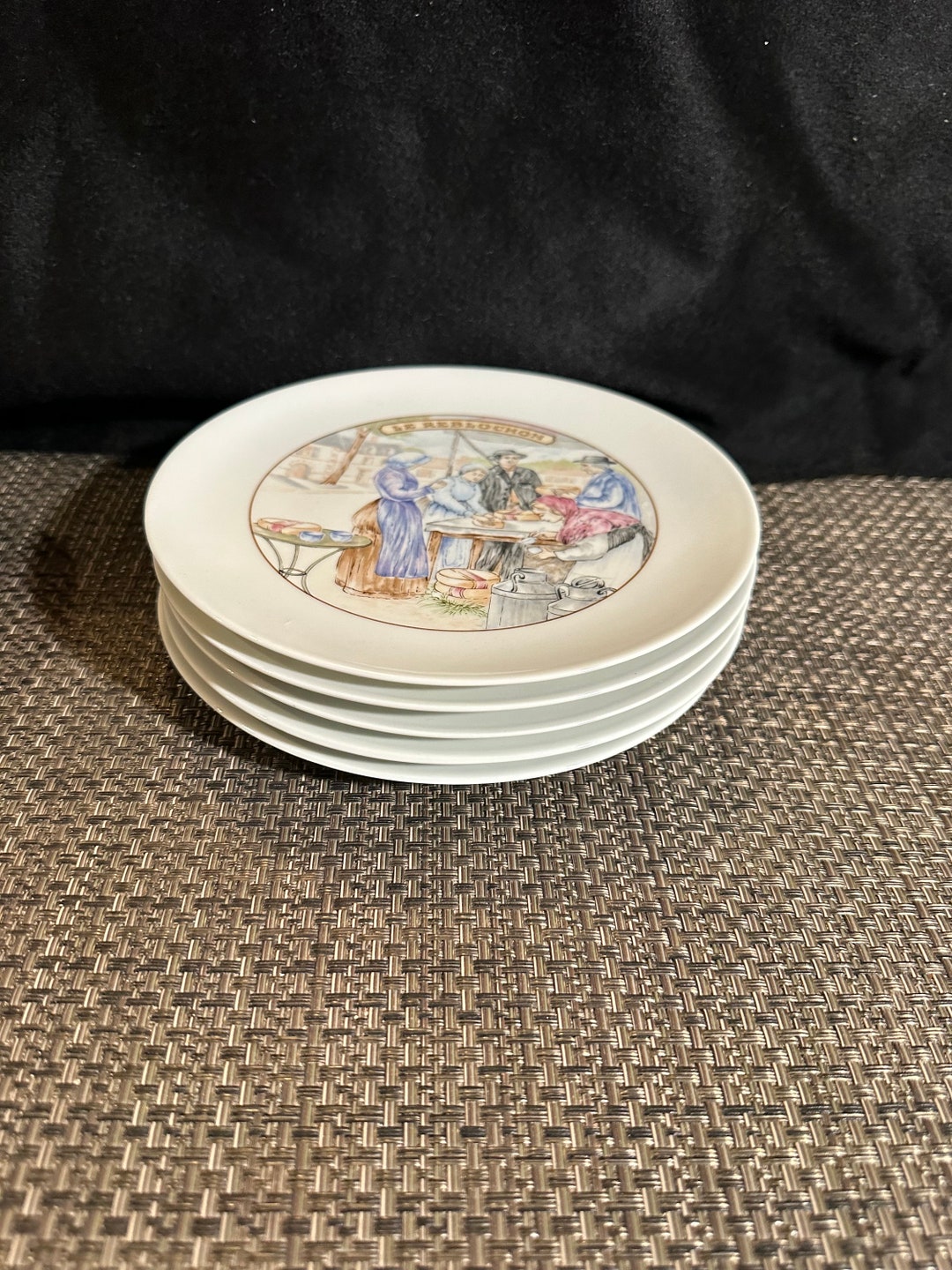 Set of 5 Apilco Fromage Cheese Plates, French Porcelain, Made in France ...