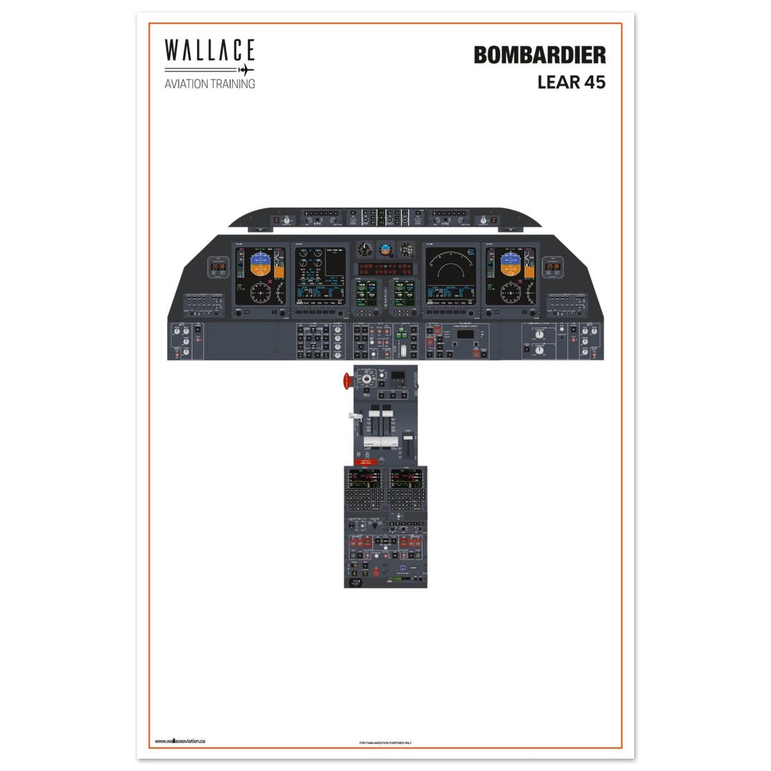 Bombardier Learjet 45 Cockpit Familiarization Poster (printed) - Etsy