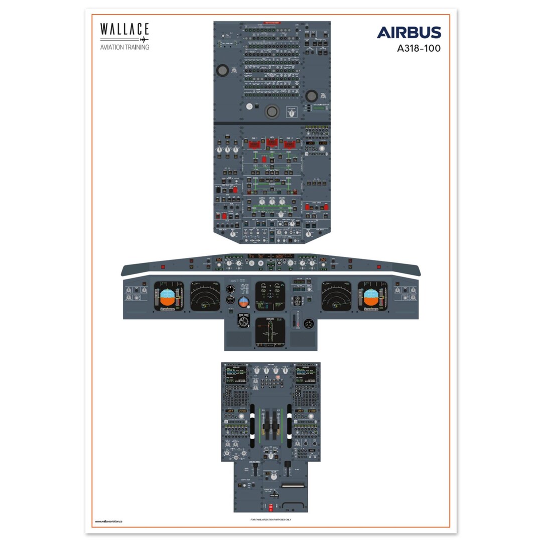 Airbus A318 Cockpit Familiarization Poster (printed) - Etsy