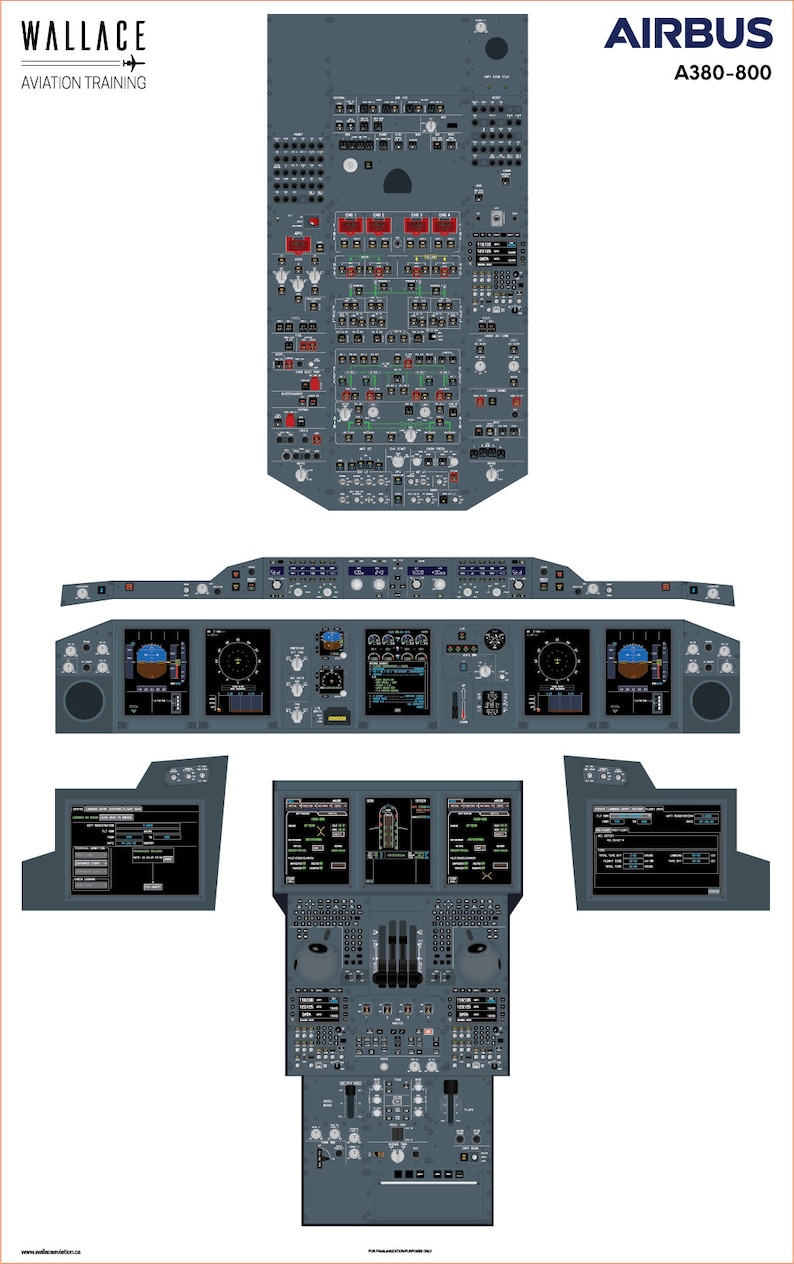 Airbus A380-800 Cockpit Poster (digital Download) – Pilot Training ...