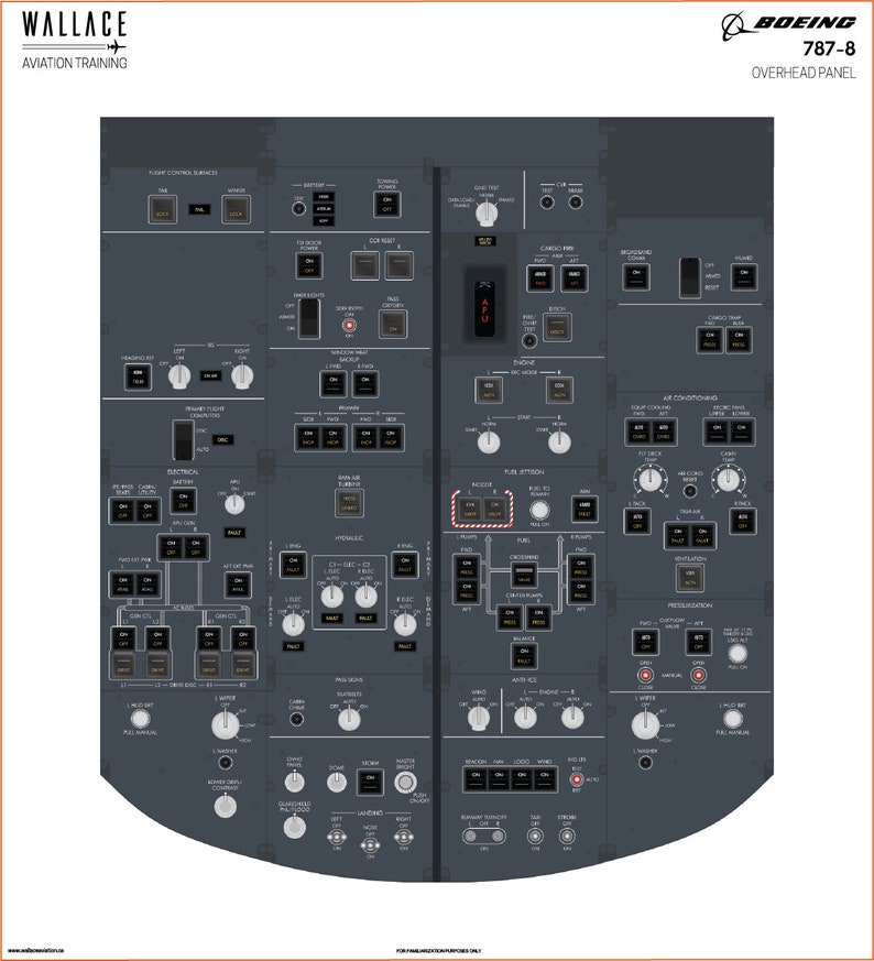 Boeing 787-8 Cockpit Familiarization Poster - Digital Full Scale 3 ...