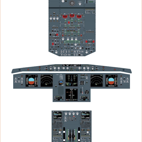 A320 Cockpit Poster - Etsy